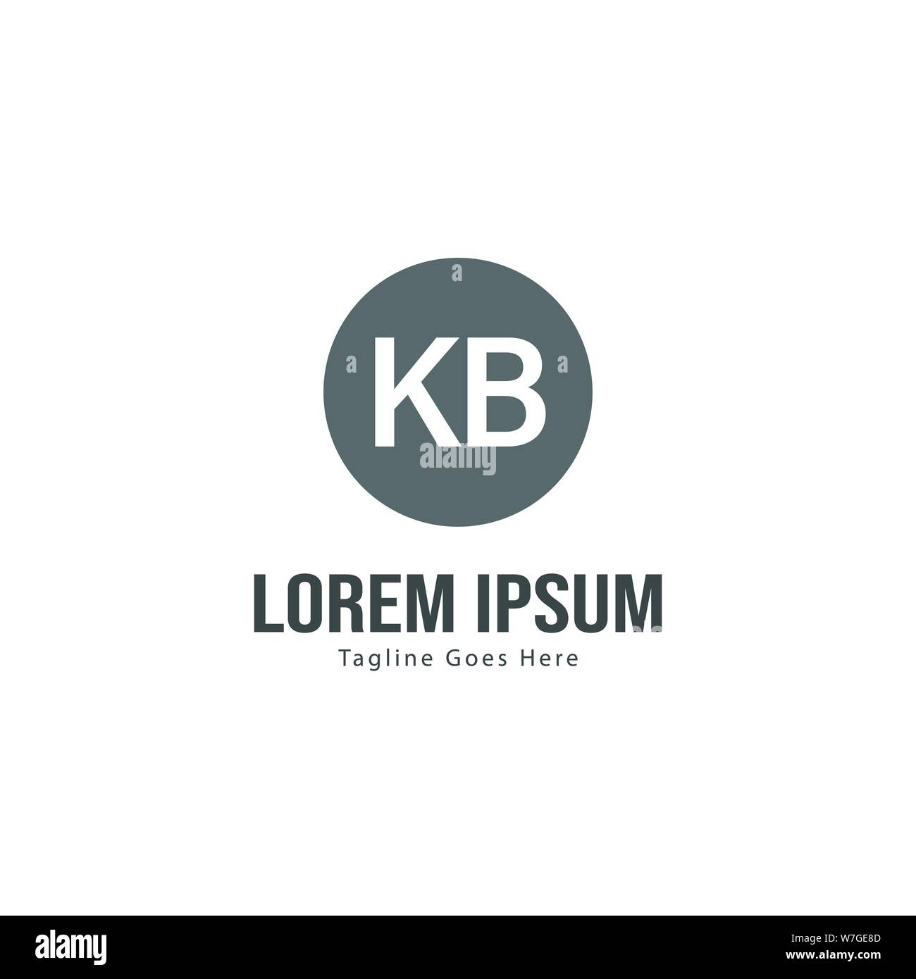 Initial KB logo template with modern frame. Minimalist KB letter logo ...