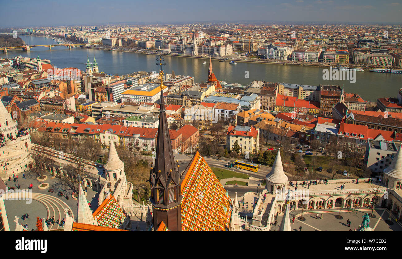 Panoramic view to one of the most beautiful cities in Europe- Budapest ...
