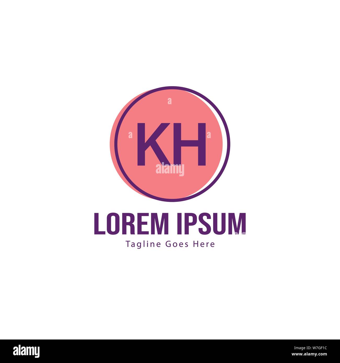 Initial KH logo template with modern frame. Minimalist KH letter logo ...