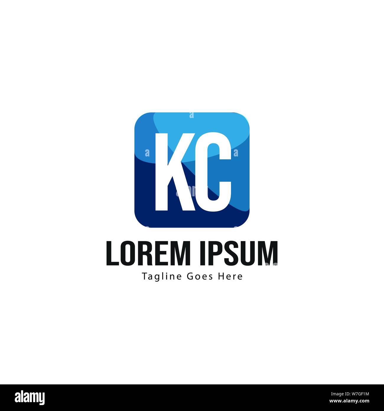 Initial KC logo template with modern frame. Minimalist KC letter logo ...