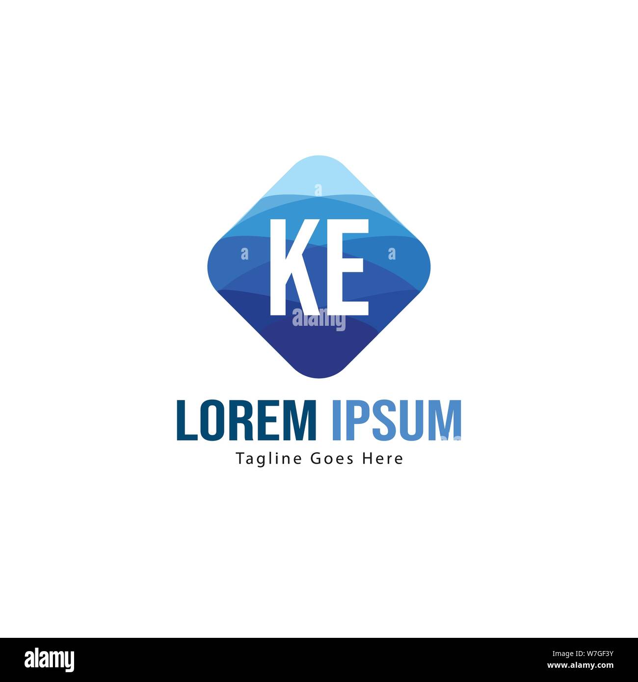 Initial KE logo template with modern frame. Minimalist KE letter logo ...