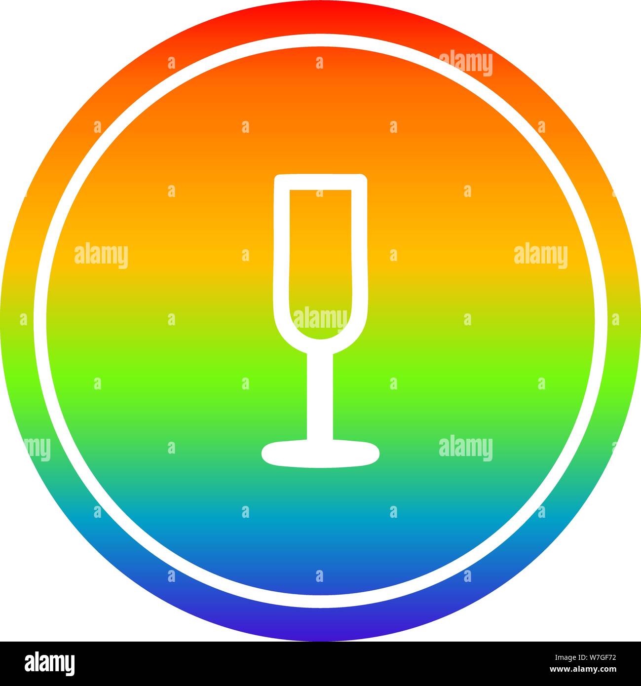 champagne flute circular icon with rainbow gradient finish Stock Vector Image & Art - Alamy