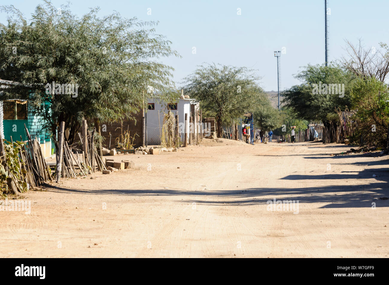 Homes and outside toilets in the township at Otjiwarongo, Namibia Stock ...