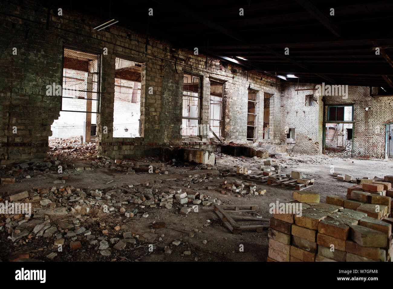 Industrial interior of an old abandoned factory Stock Photo - Alamy