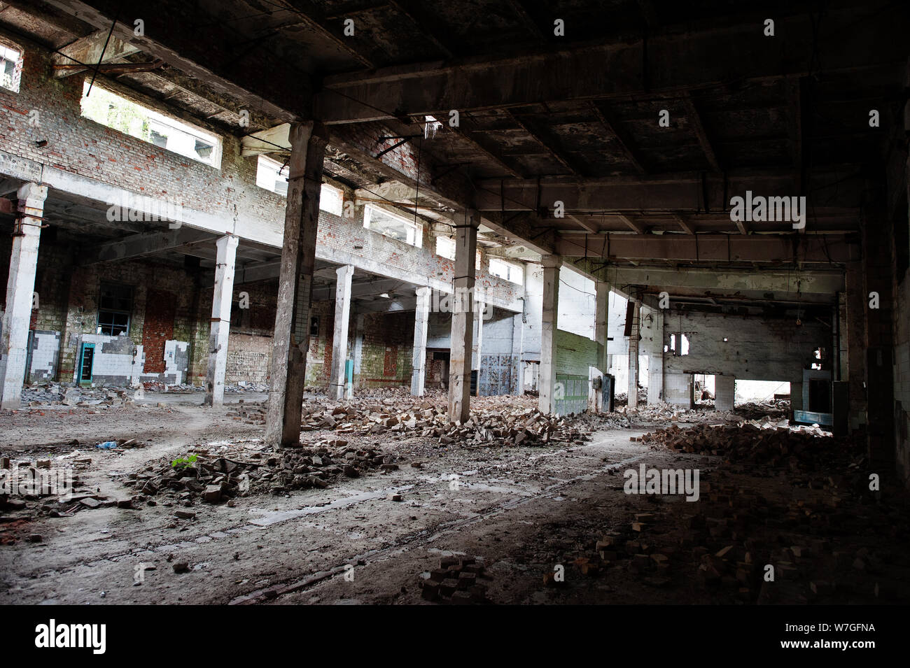 Industrial interior of an old abandoned factory Stock Photo - Alamy
