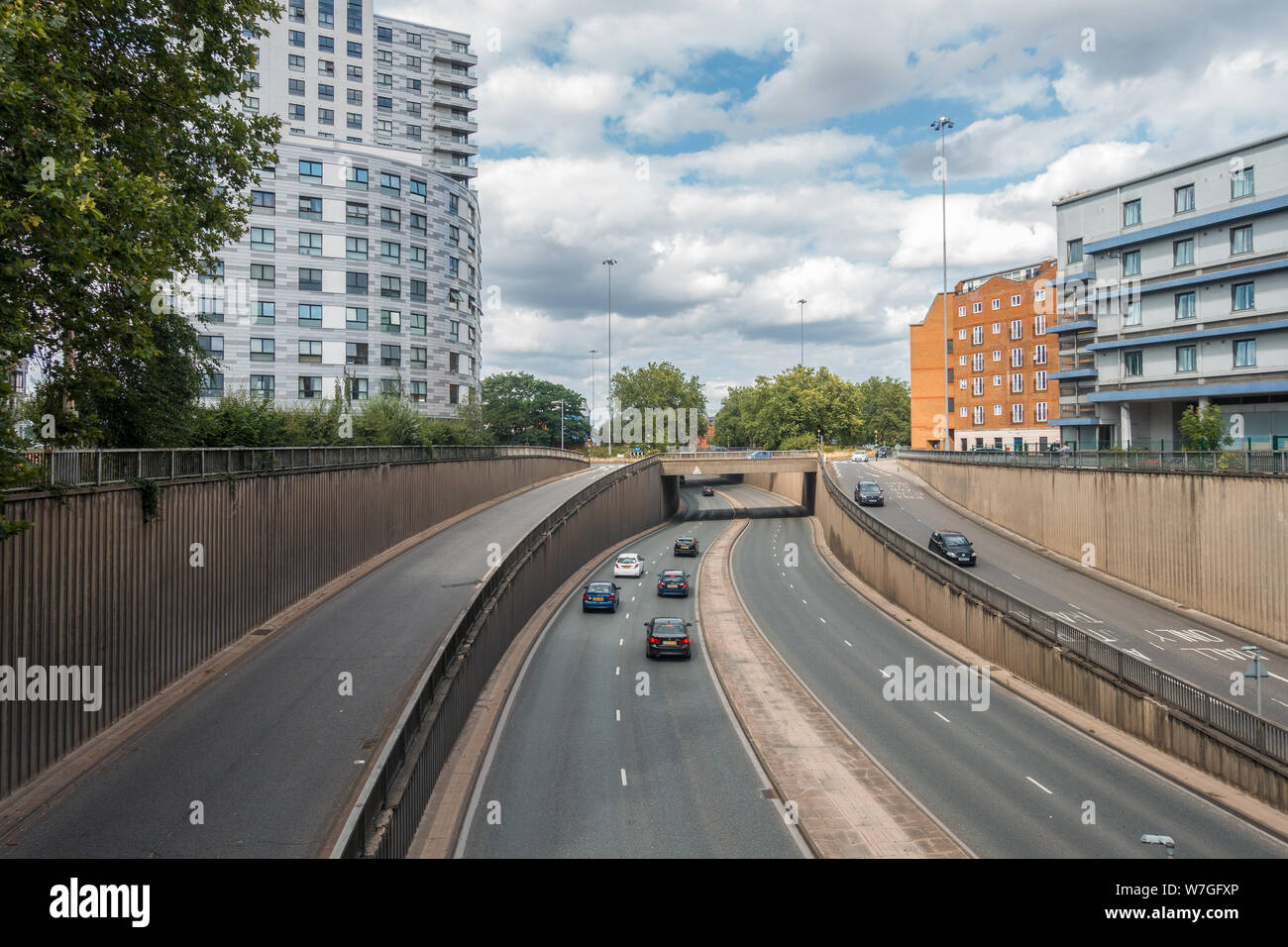 The Reading rind road as seen from Oxford Road, Reading, UK Stock Photo ...