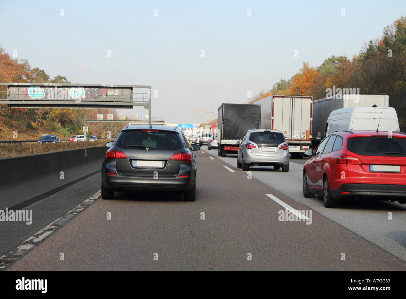 traffic jam on the highway Stock Photo - Alamy