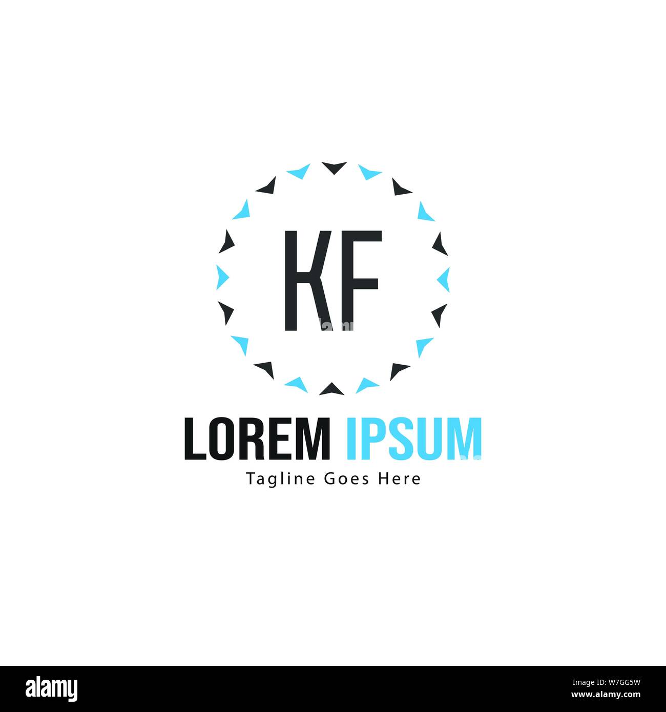 Initial KF logo template with modern frame. Minimalist KF letter logo ...