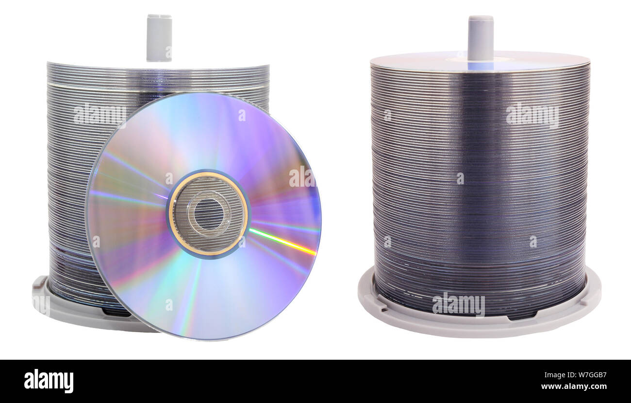 a stack of blank cd isolated on white background Stock Photo - Alamy