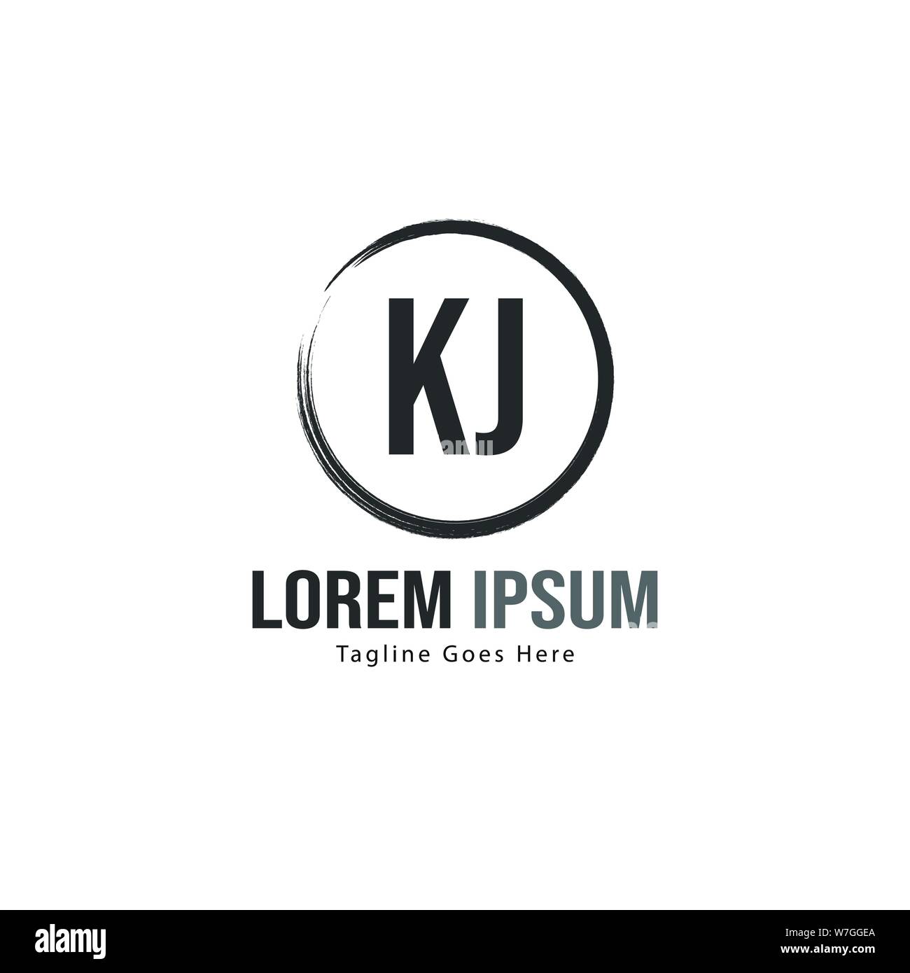 Initial KJ logo template with modern frame. Minimalist KJ letter logo ...