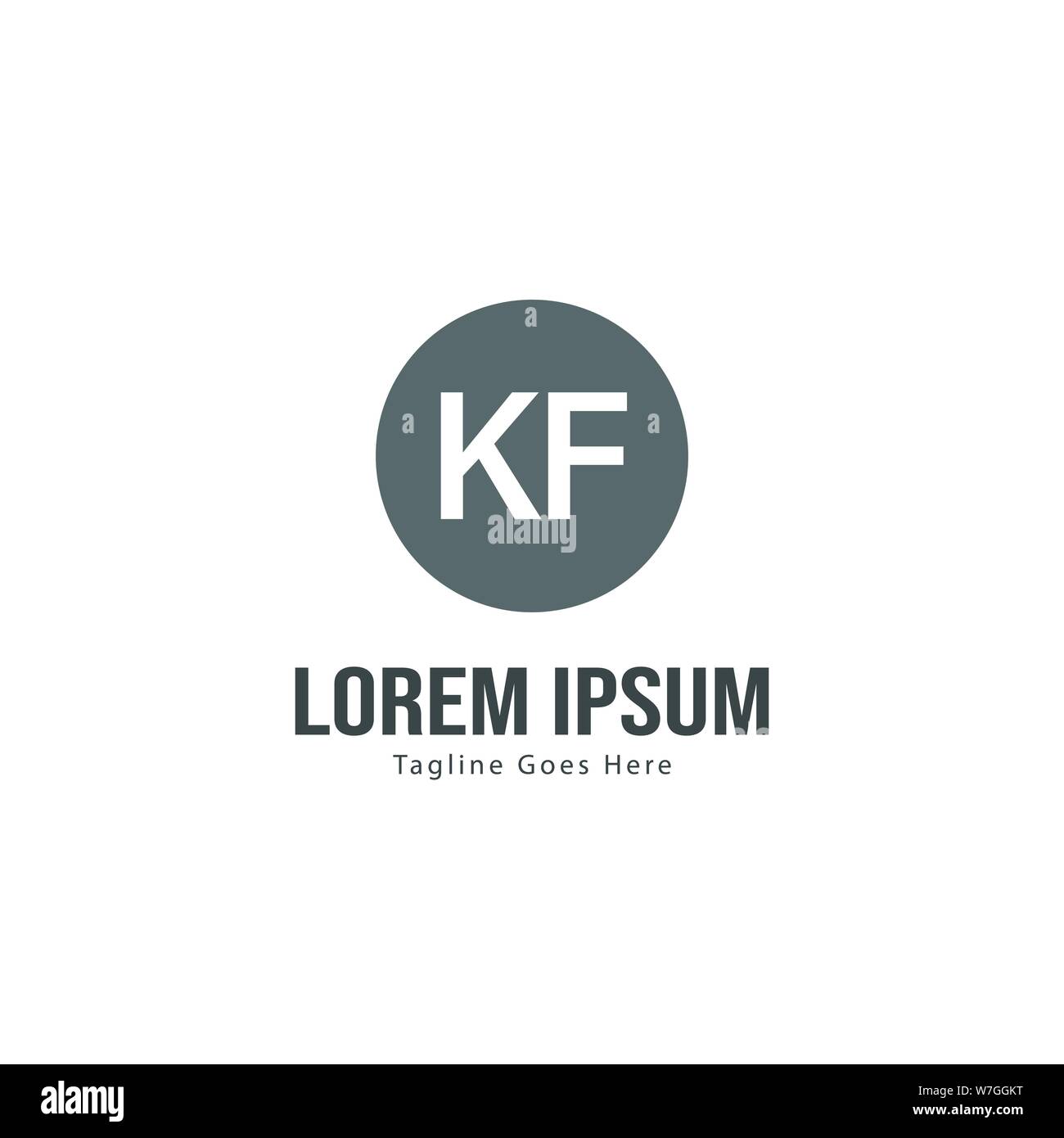 Initial KF logo template with modern frame. Minimalist KF letter logo ...