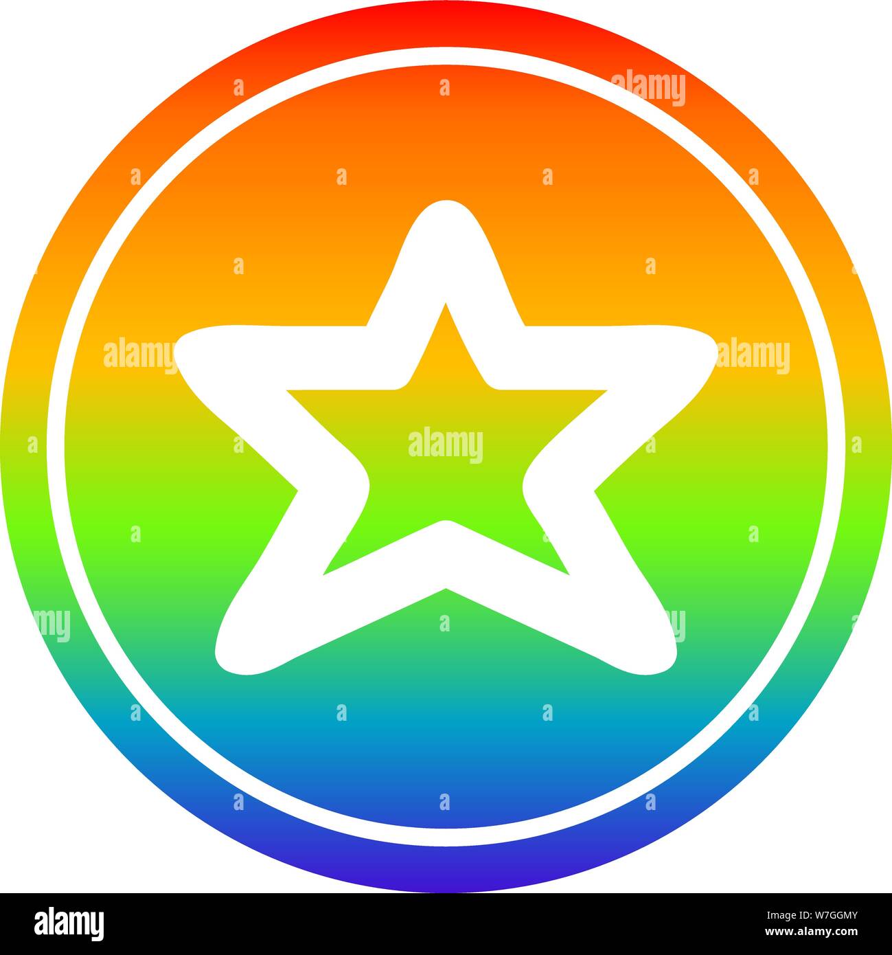 star shape circular icon with rainbow gradient finish Stock Vector ...