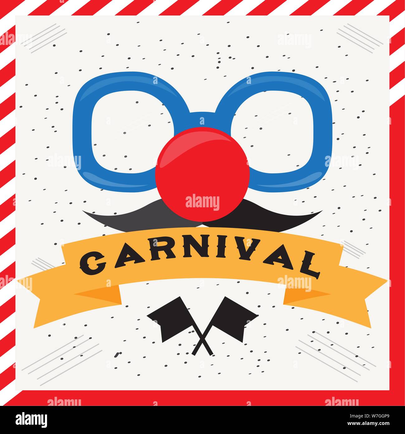 Colored carnival poster with a clown glasses - Vector Stock Vector ...