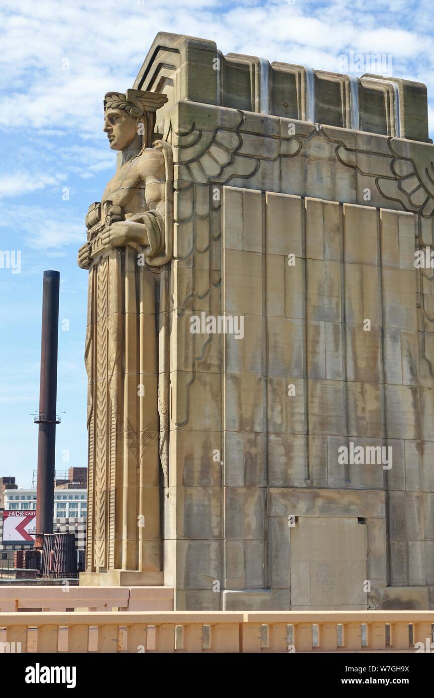 CLEVELAND, OH -23 JUN 2019- View of the Hope Memorial Bridge (Lorain ...