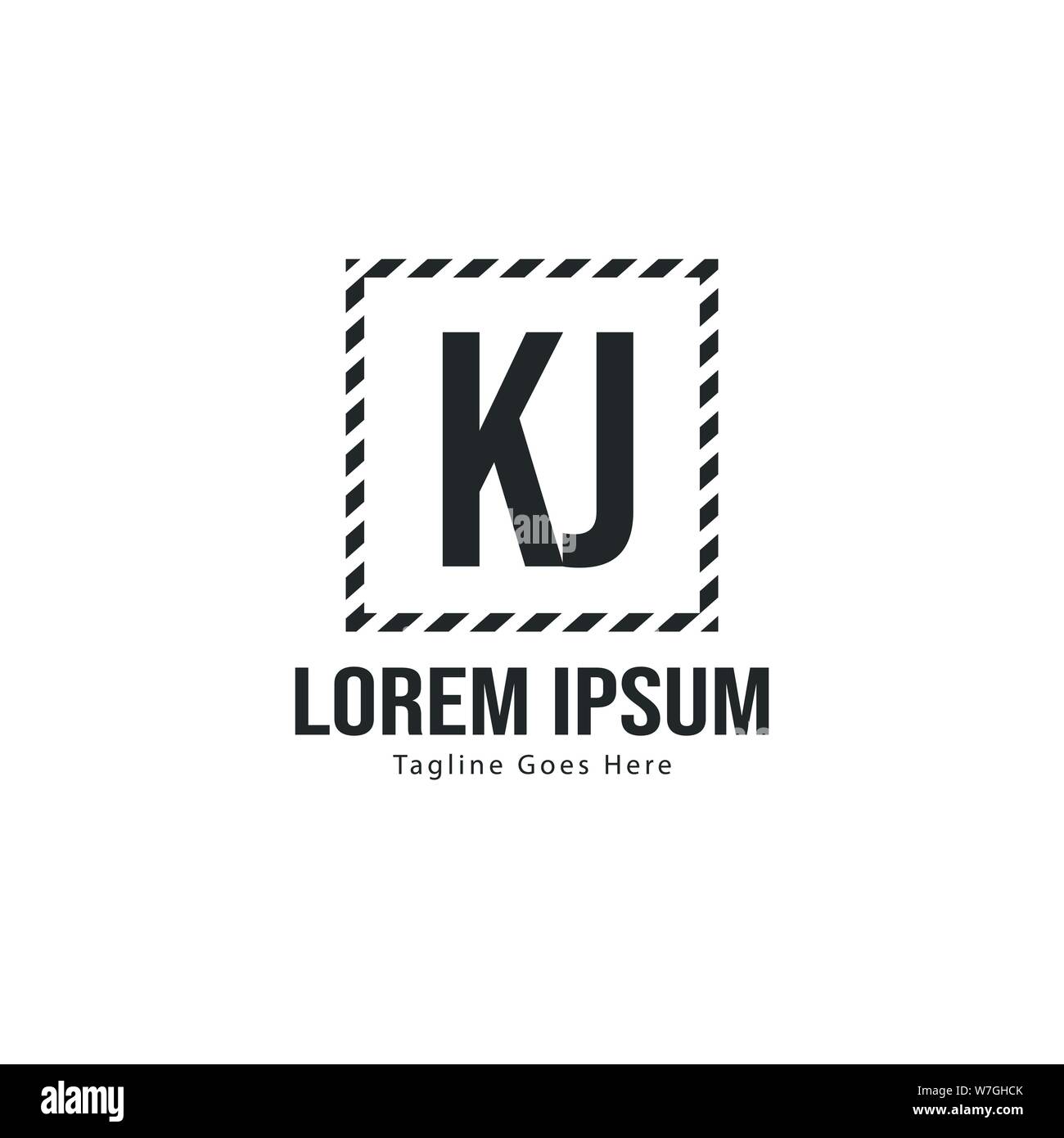 Initial KJ logo template with modern frame. Minimalist KJ letter logo ...