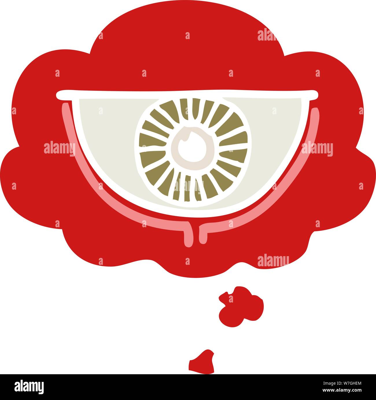 cartoon eye symbol with thought bubble in retro style Stock Vector ...