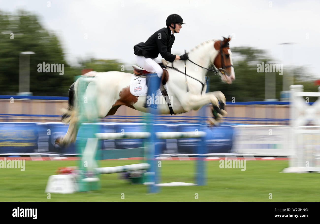 Great Britain's Myles Pillage on Tommy, jumps during the riding phase ...