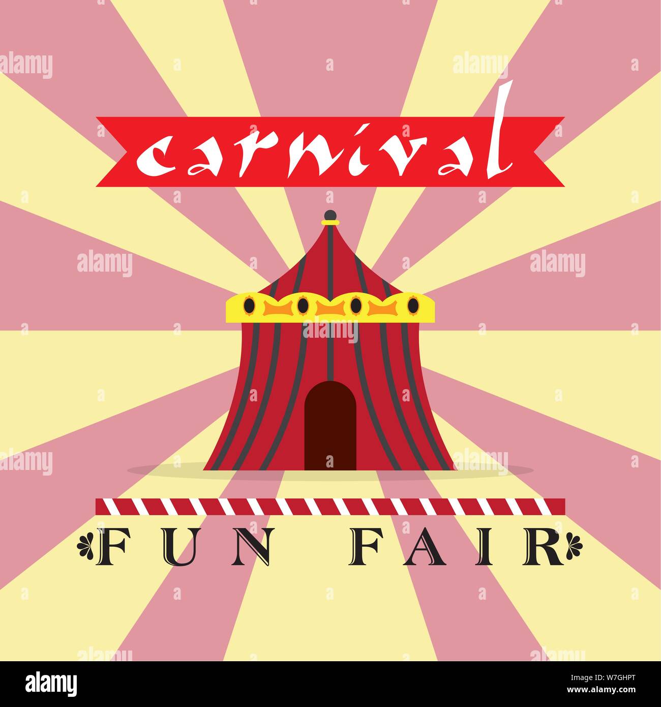 Colored carnival poster with a big top - Vector Stock Vector Image ...