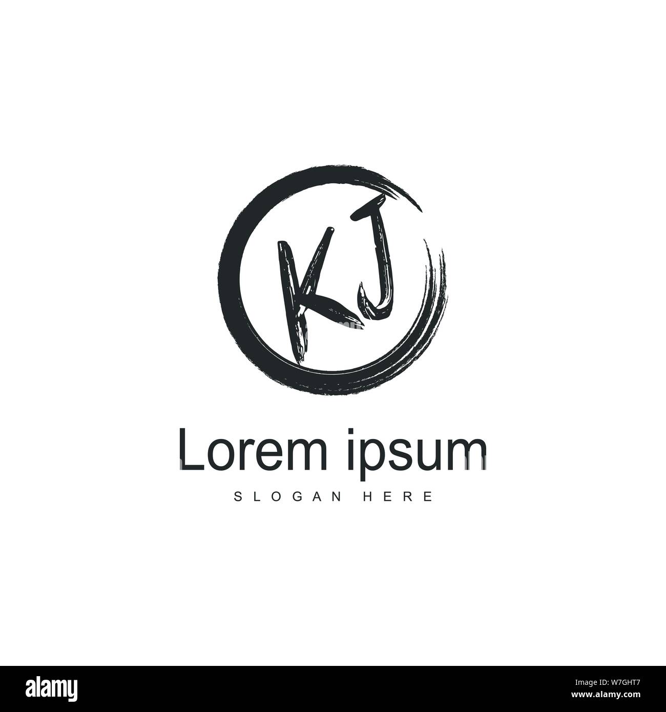 Initial KJ logo template with modern frame. Minimalist KJ letter logo ...