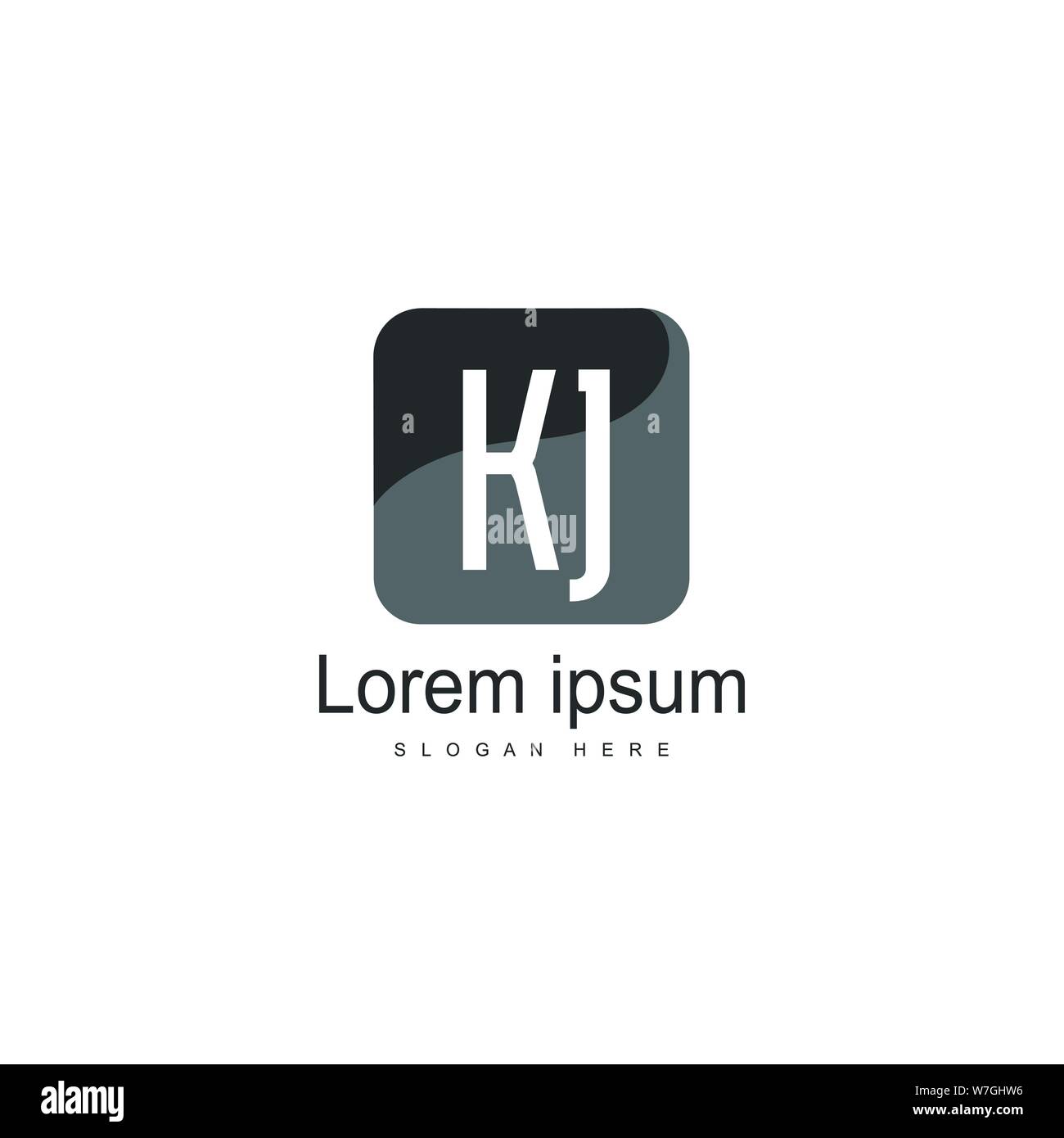 Initial KJ logo template with modern frame. Minimalist KJ letter logo ...