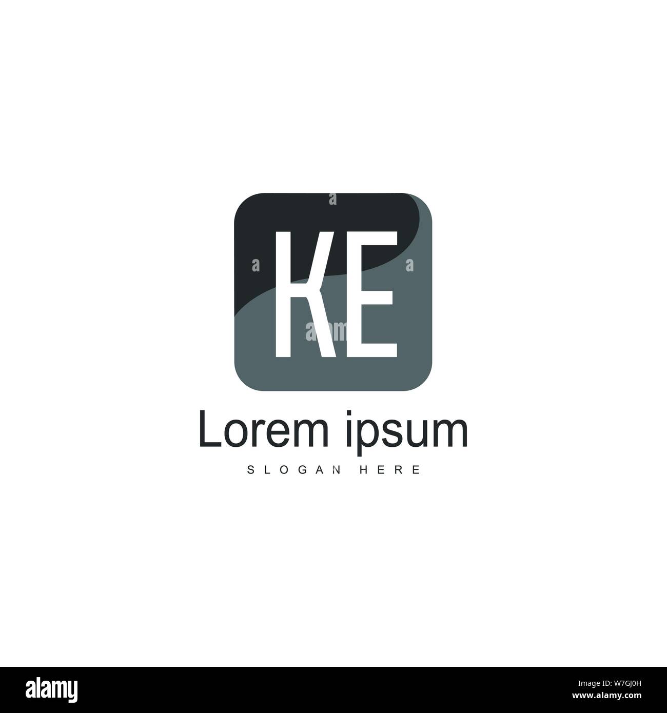 Initial KE logo template with modern frame. Minimalist KE letter logo ...