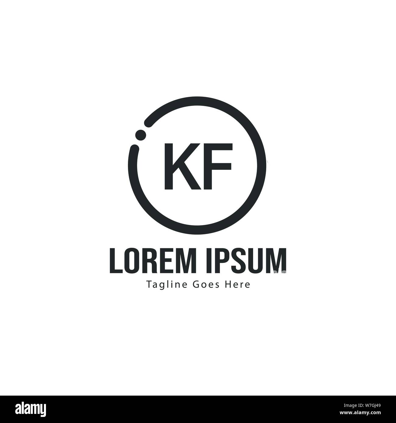 Initial KF logo template with modern frame. Minimalist KF letter logo ...