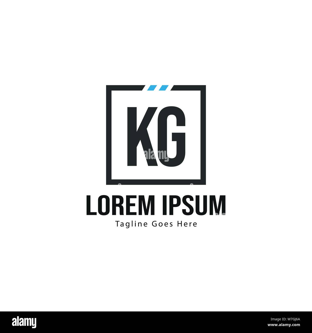 Initial KG logo template with modern frame. Minimalist KG letter logo ...