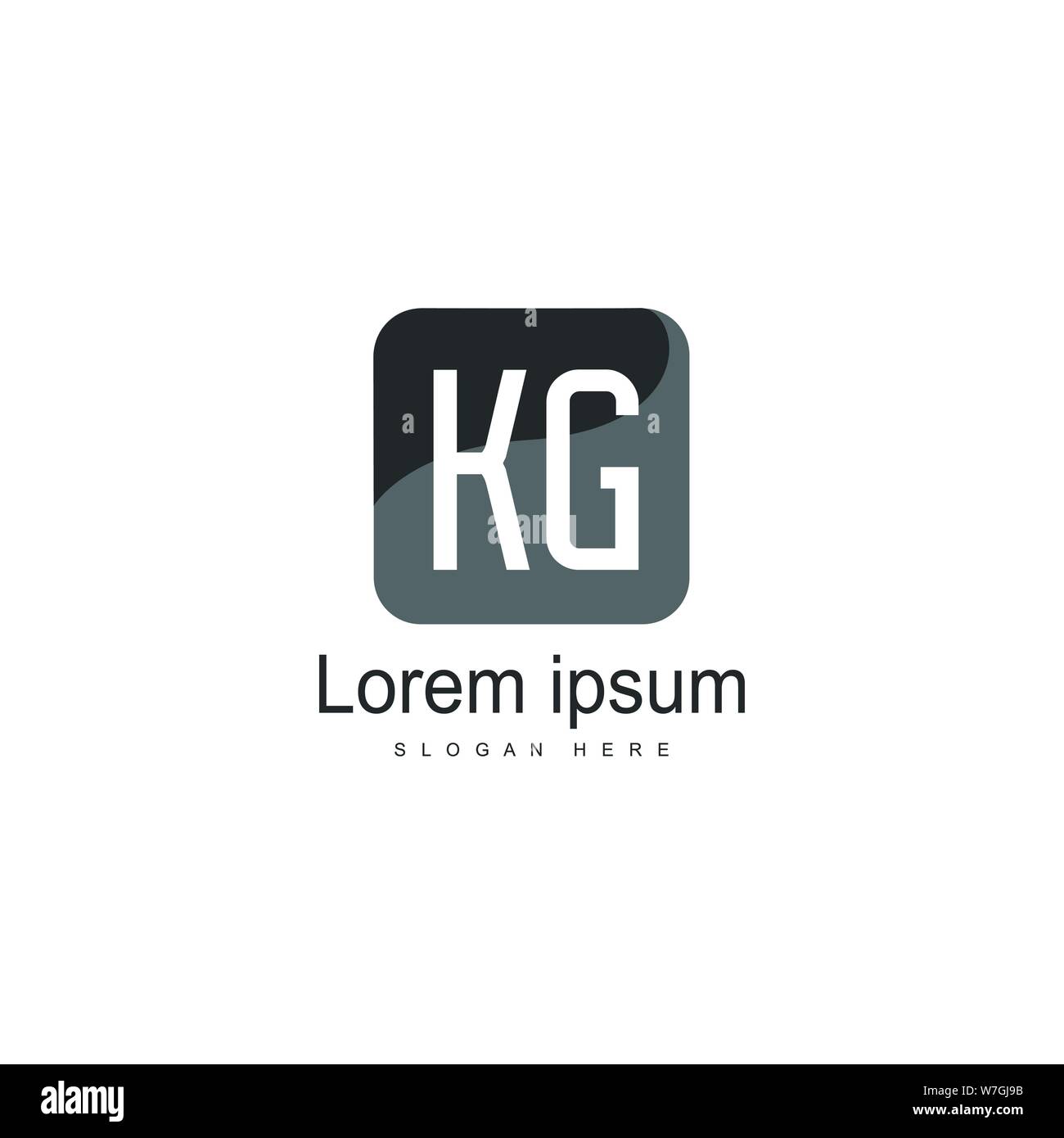 Initial KG logo template with modern frame. Minimalist KG letter logo ...