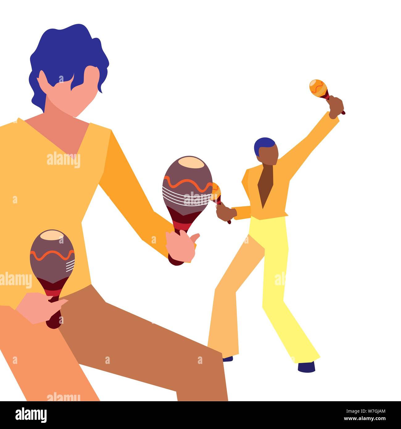men with maracas musicians concert event vector illustration Stock ...