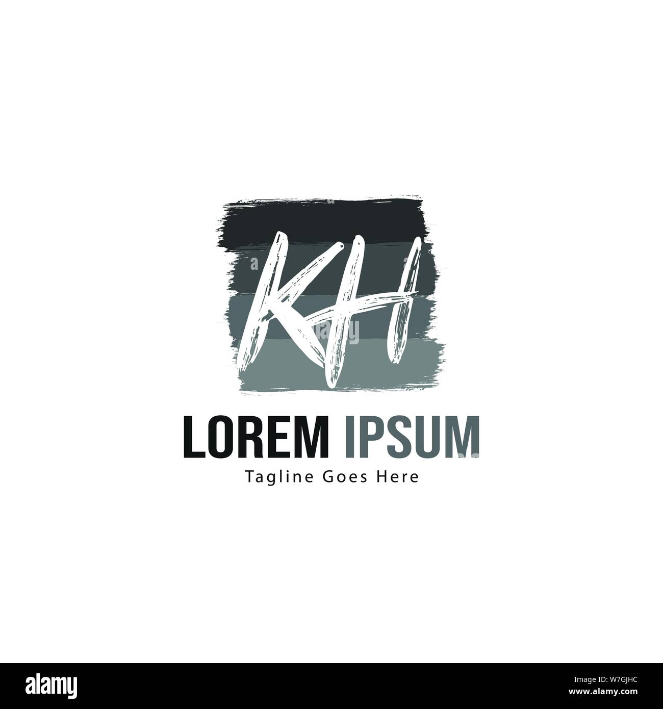 Initial KH logo template with modern frame. Minimalist KH letter logo ...