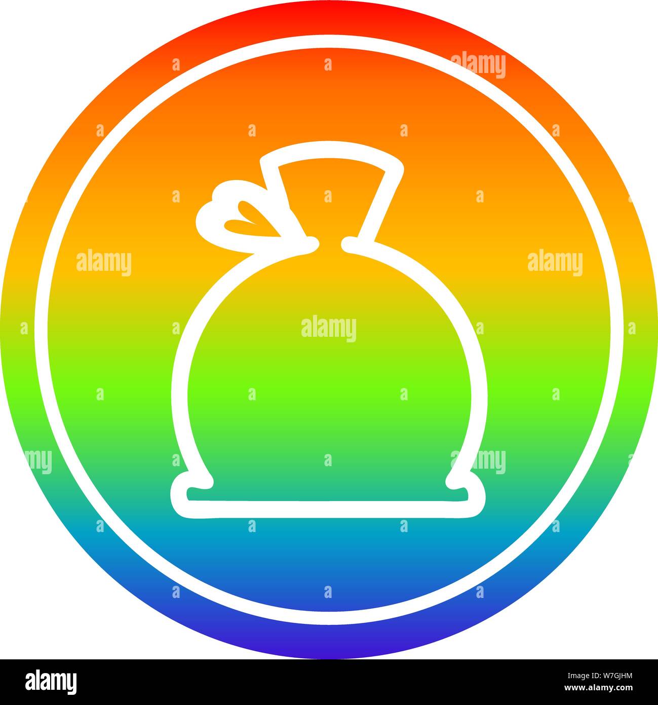 bulging sack circular icon with rainbow gradient finish Stock Vector ...