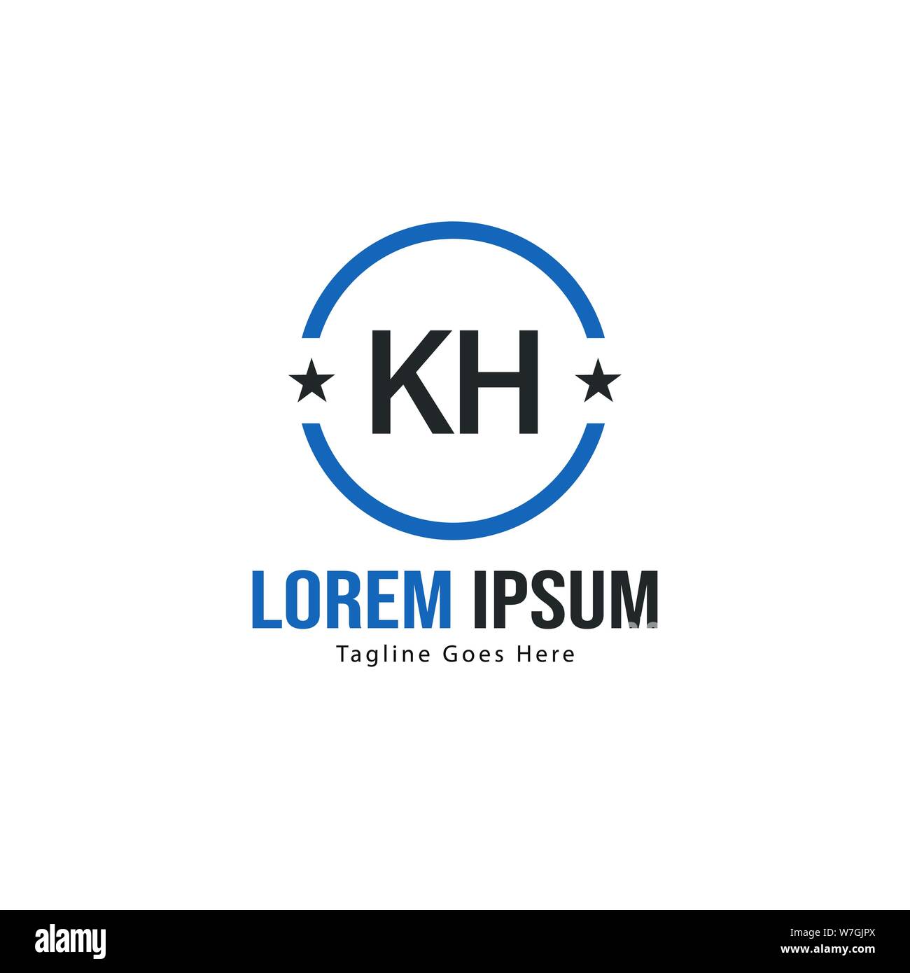 Initial KH logo template with modern frame. Minimalist KH letter logo ...