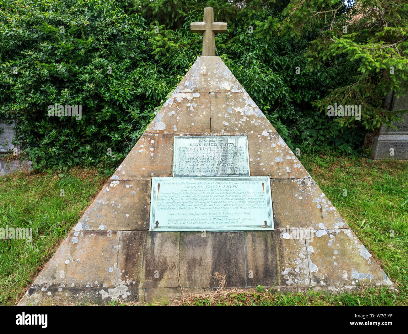 Tombstone for Charles Piazzi Smyth in St Johns Churchyard at Sharow ...