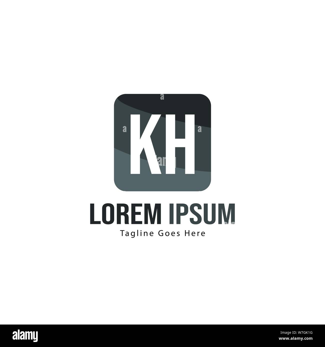 Initial KH logo template with modern frame. Minimalist KH letter logo ...