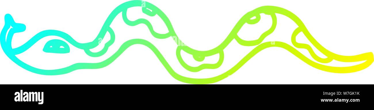 cold gradient line drawing of a cartoon snake Stock Vector Image & Art ...