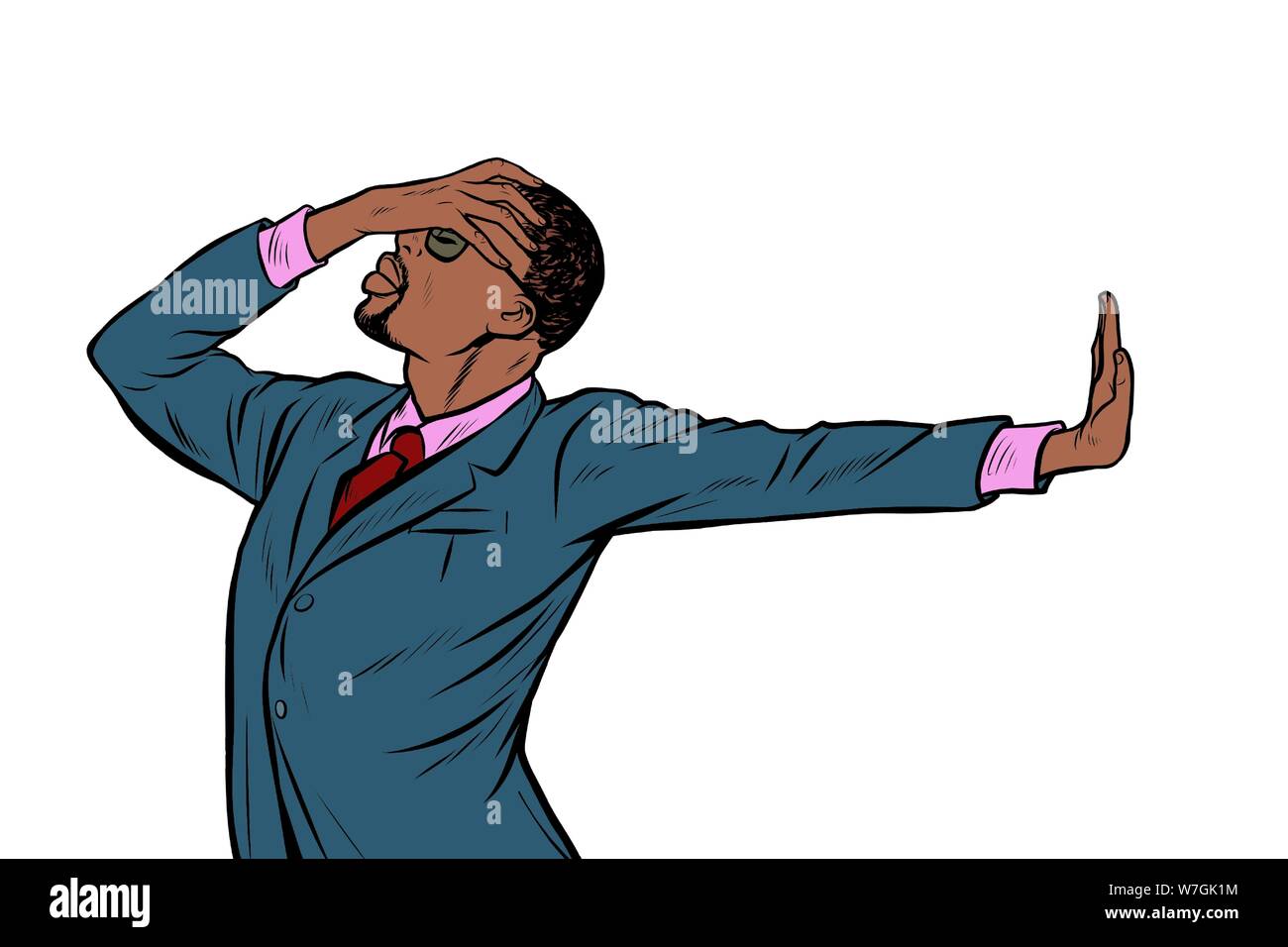 African American businessman. shame denial gesture no Stock Vector ...