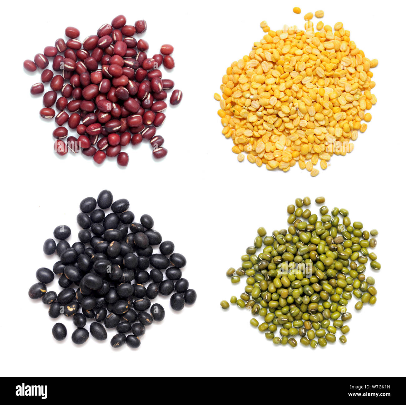 four types of beans Stock Photo - Alamy