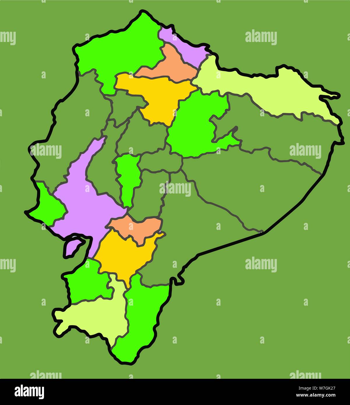 Illustrated map of Ecuador. Vector illustration EPS10 Stock Vector ...