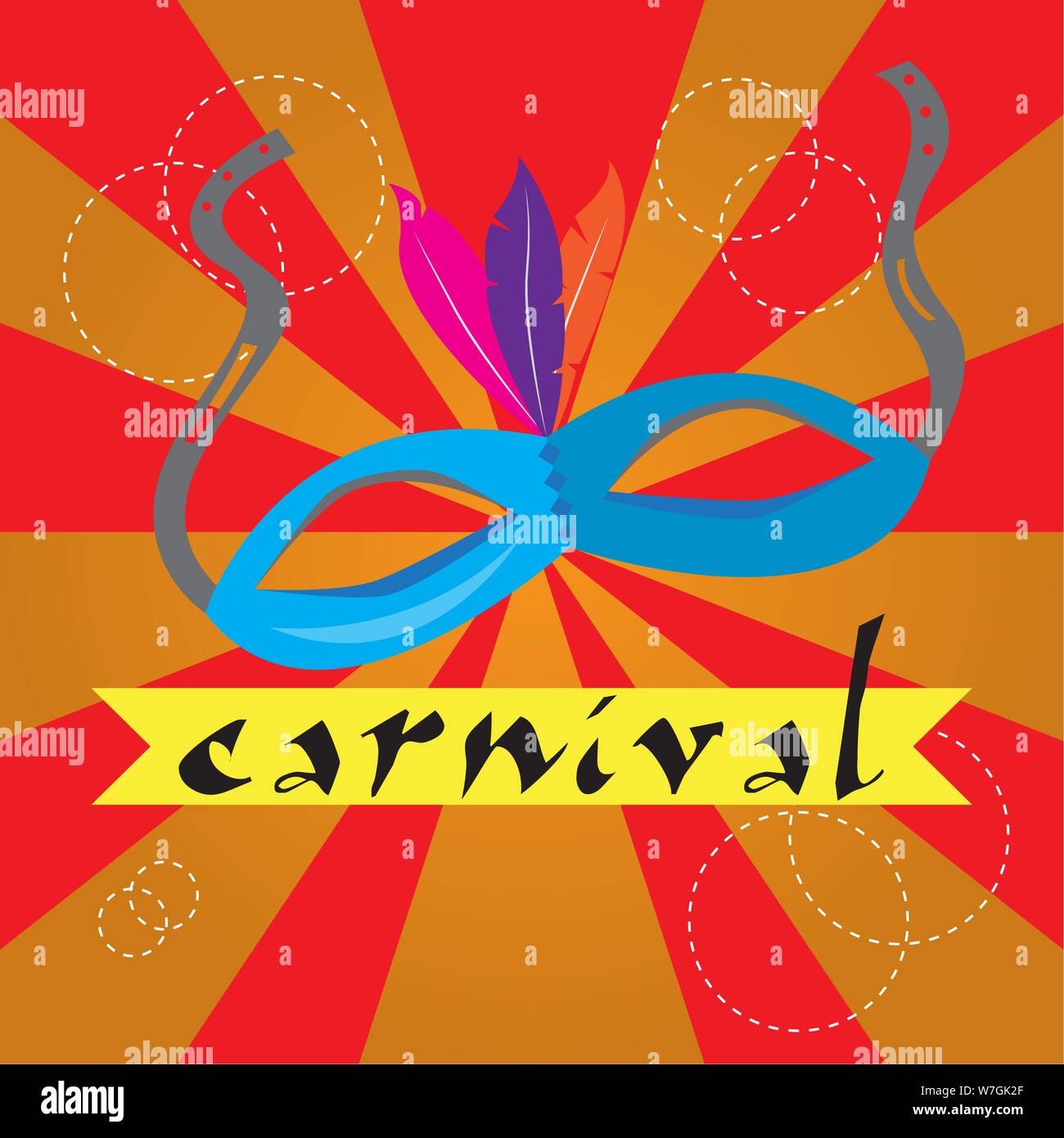 Colored carnival poster with a theater mask - Vector Stock Vector Image ...