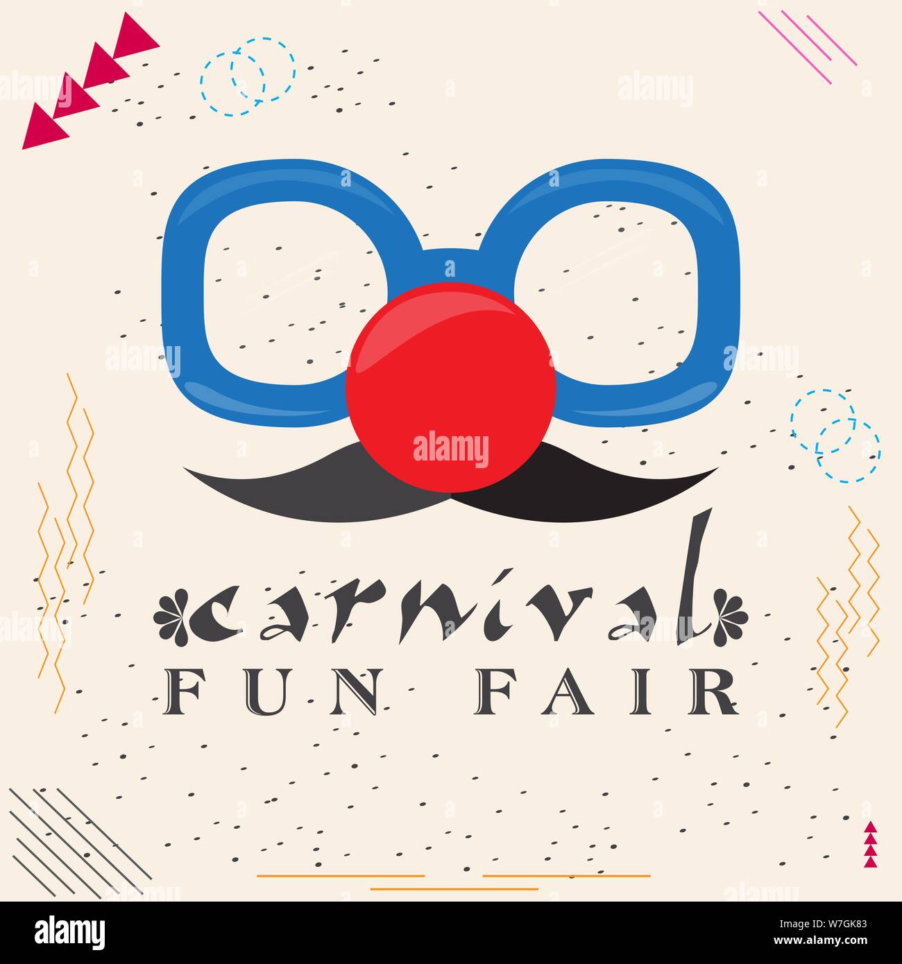 Colored carnival poster with a clown glasses - Vector Stock Vector ...