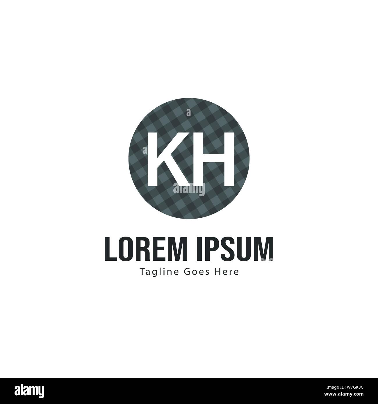 Initial KH logo template with modern frame. Minimalist KH letter logo ...