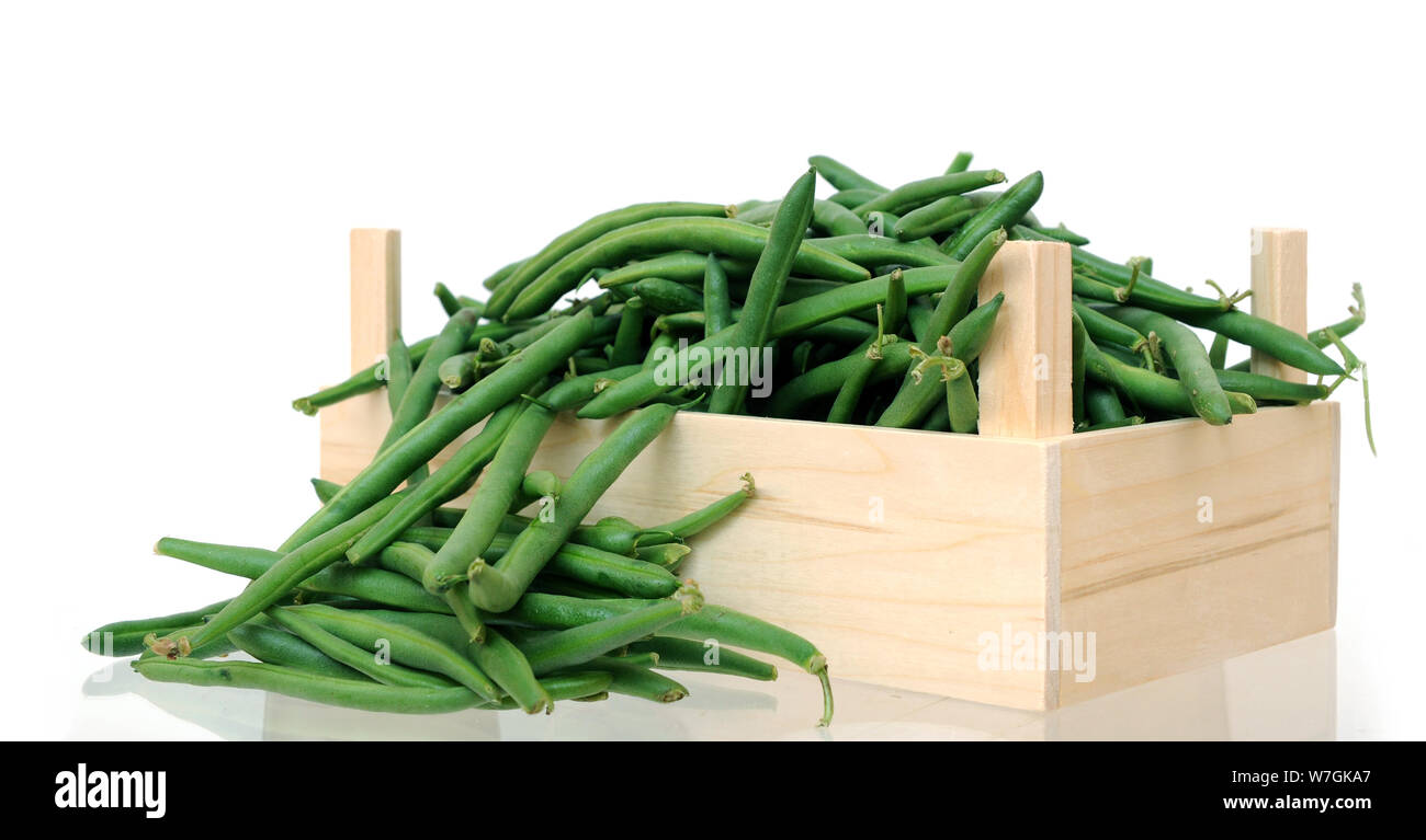 green beans with case in market place Stock Photo - Alamy
