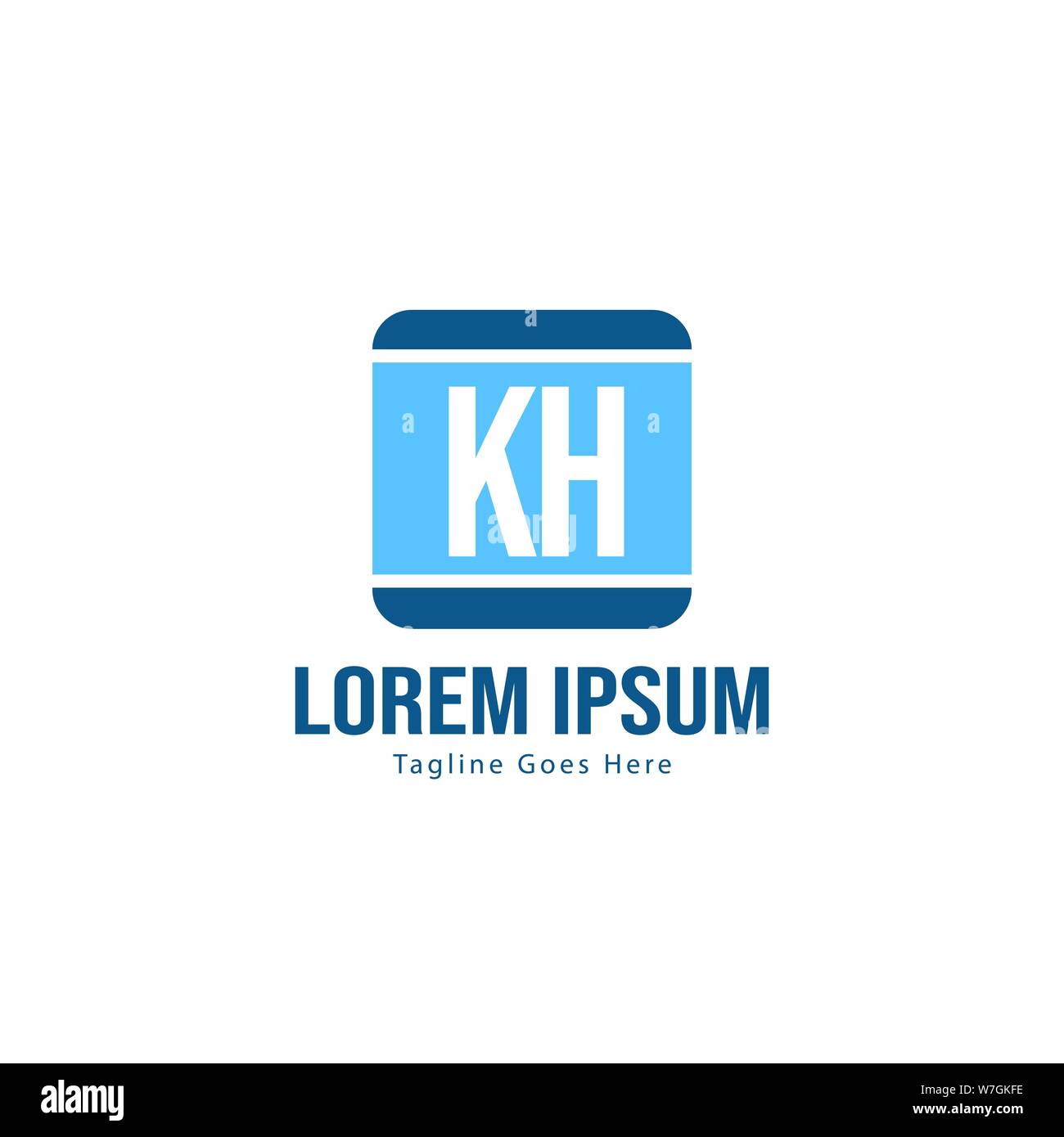 Initial KH logo template with modern frame. Minimalist KH letter logo ...