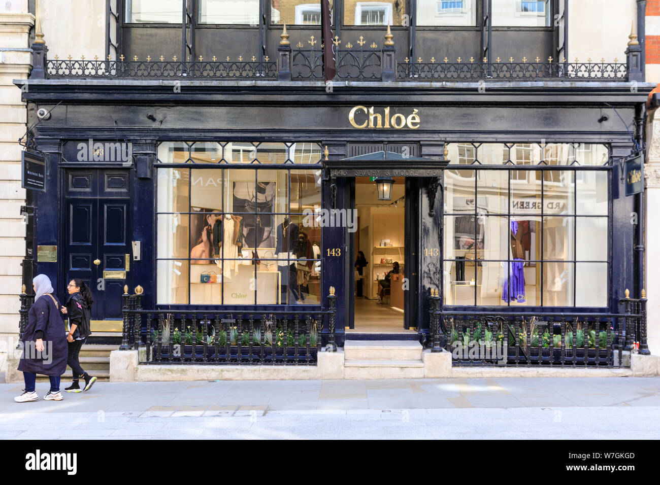 Chloé London brand fashion retail store, shop exterior in New Bond ...