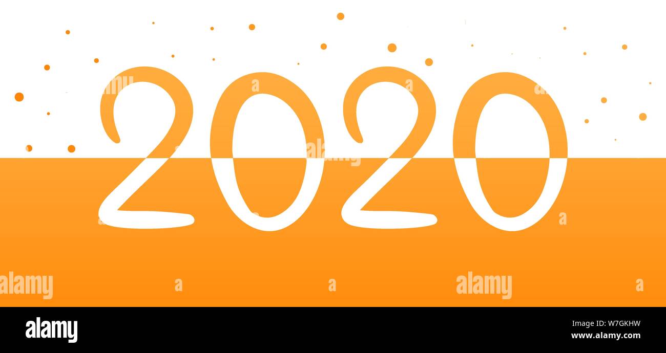 Creative modern 2020 text design banner. Greeting card with inscription ...