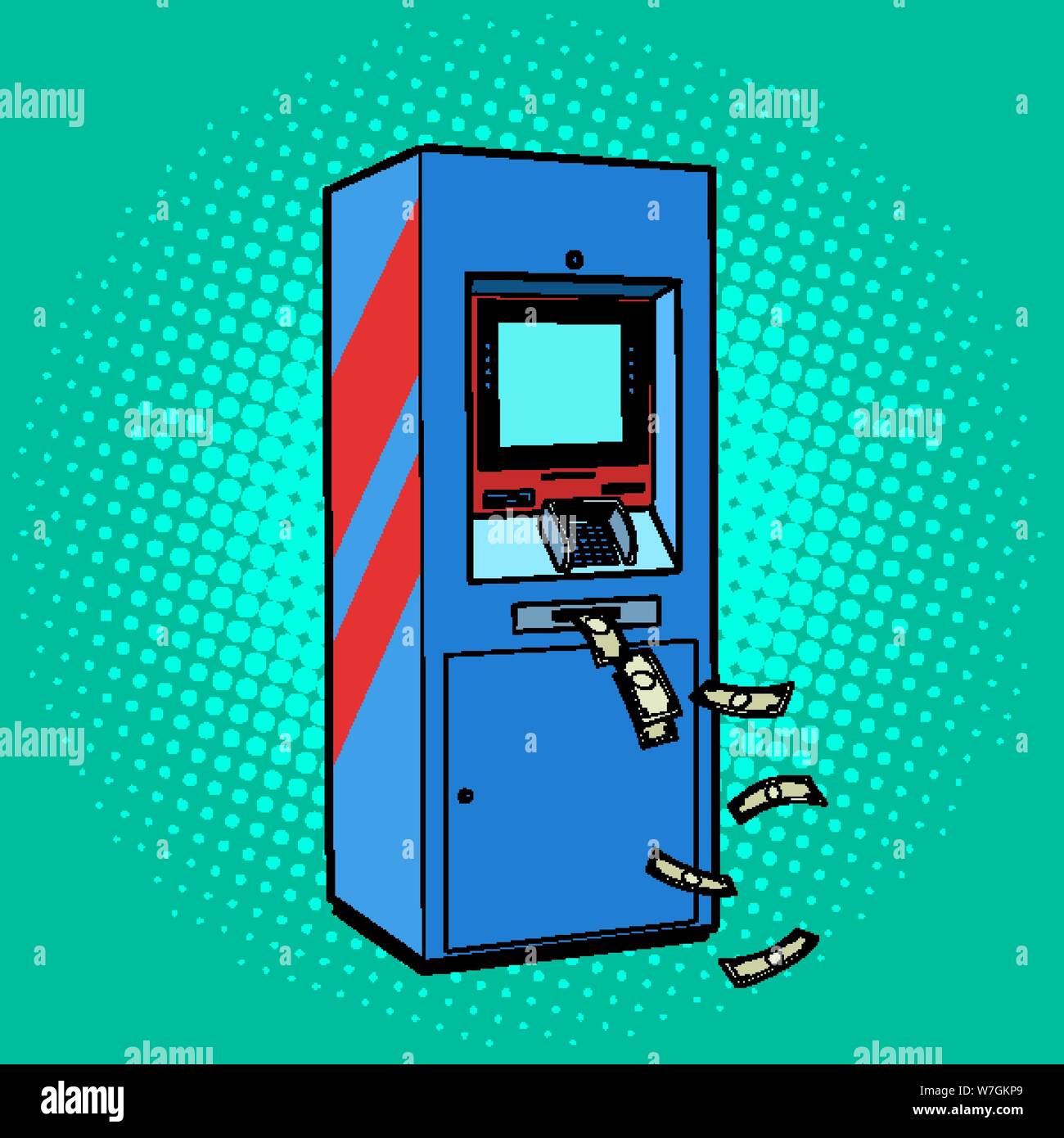 ATM money. cash theft issuance loss Stock Vector Image & Art - Alamy