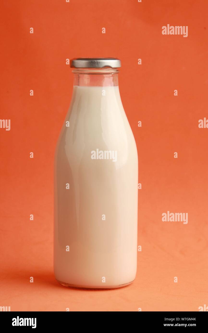 glass bottle with delicious milk Stock Photo - Alamy