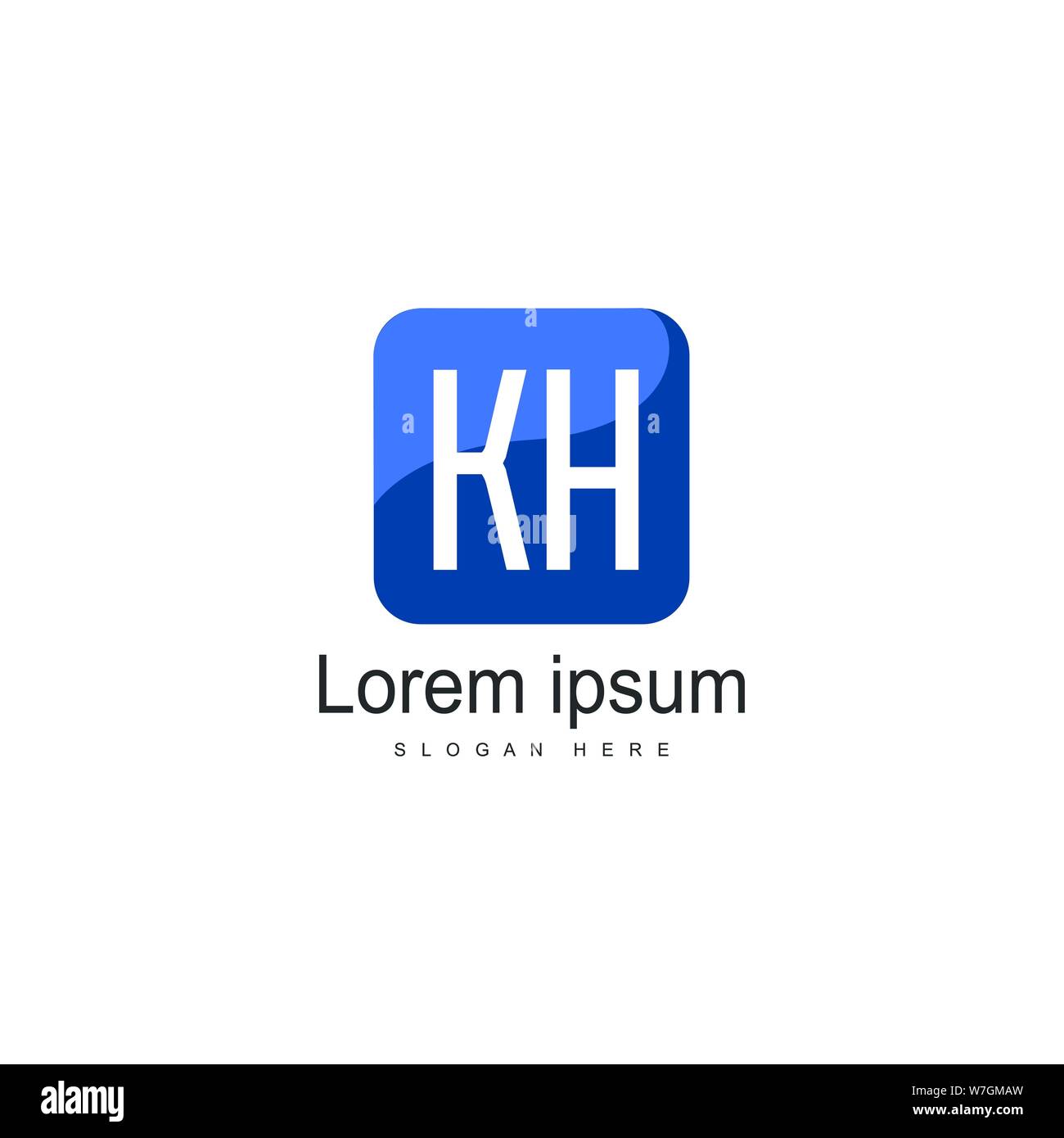 Initial KH logo template with modern frame. Minimalist KH letter logo ...