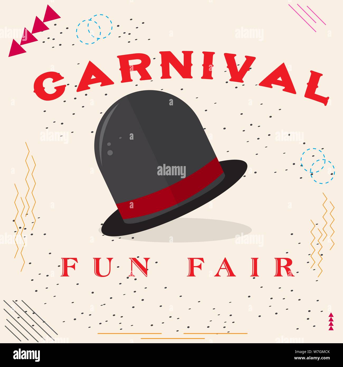 Colored carnival poster with a hat - Vector Stock Vector Image & Art ...