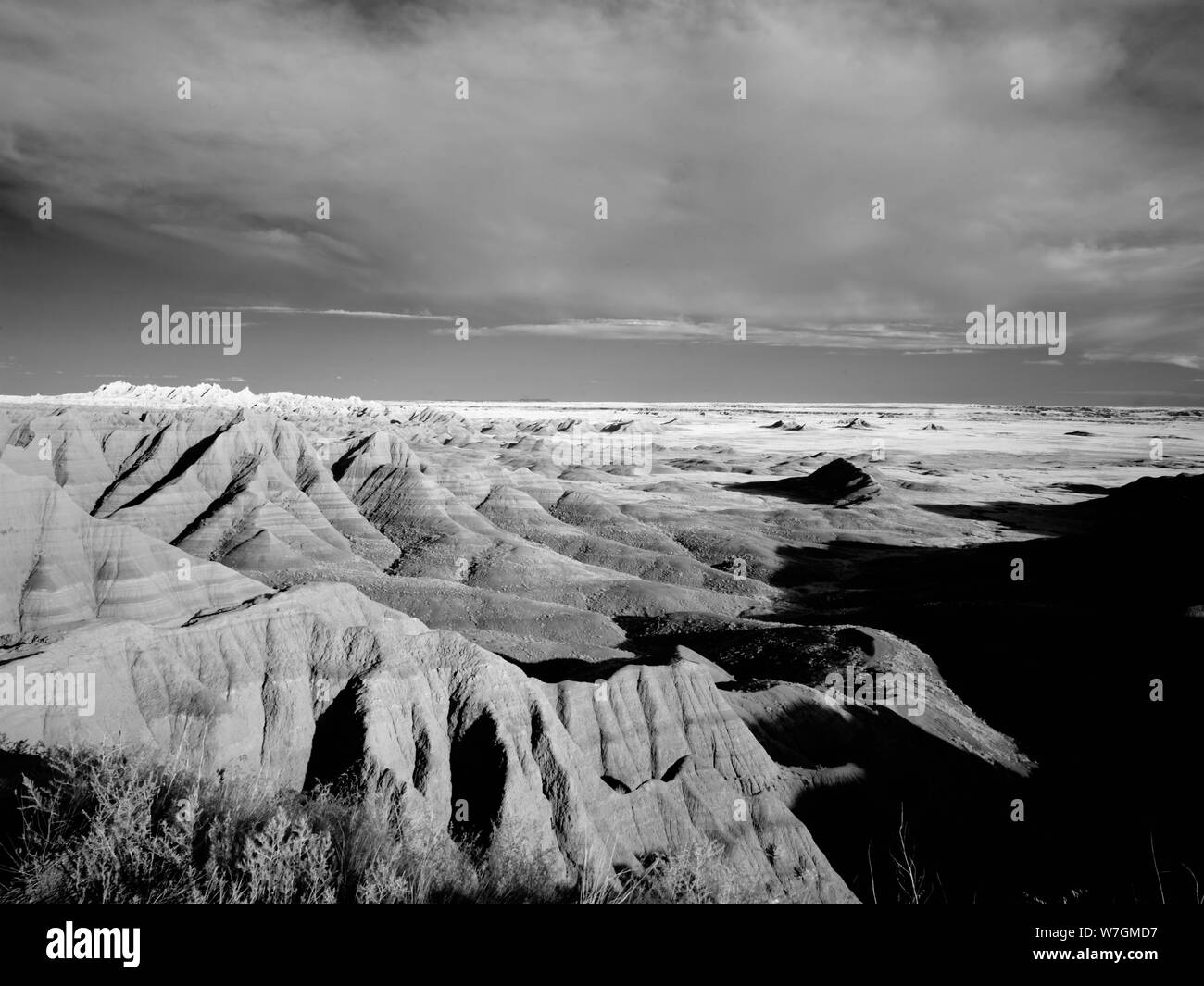 Badlands landscapes Black and White Stock Photos & Images - Alamy